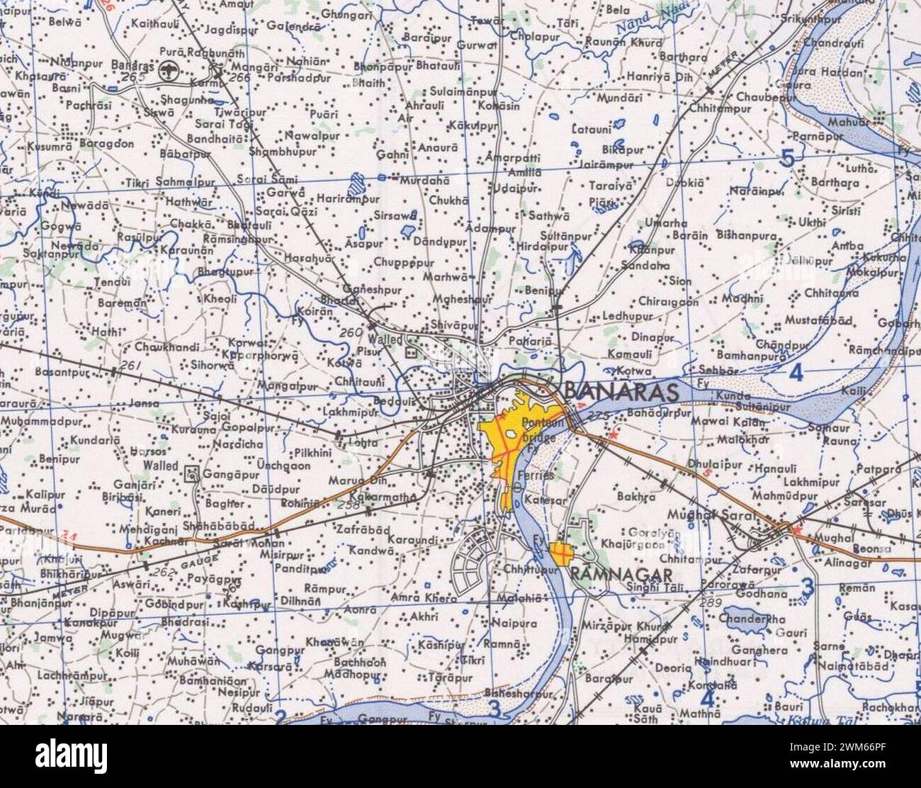 Benares, Map India and Pakistan 1-250,000 Tile NG 44-12 Banaras ...