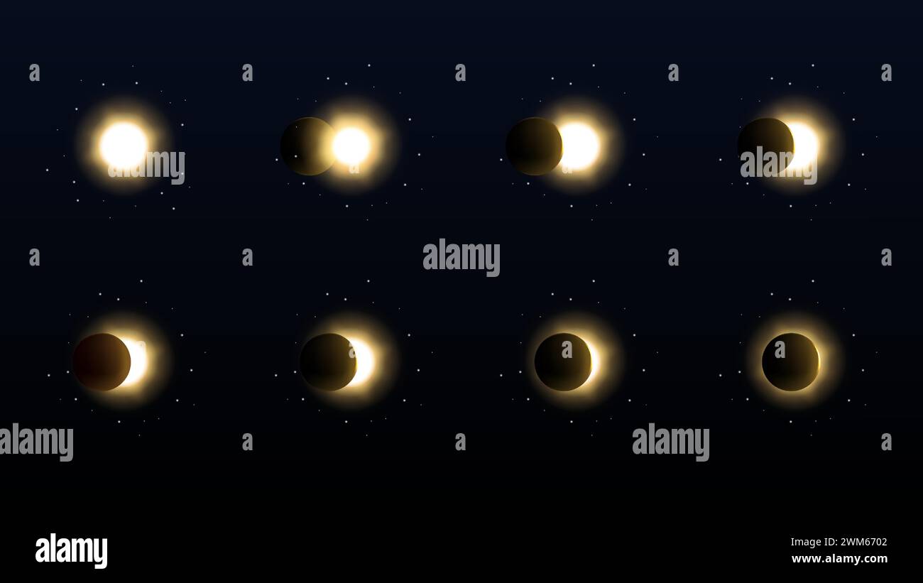 Partial solar eclipse Stock Vector Images - Alamy