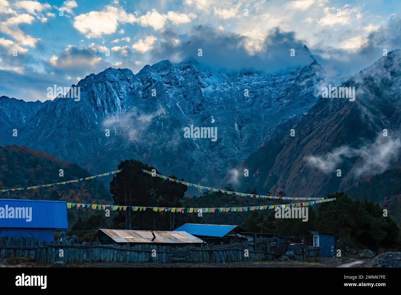 Ancient Village of Ghunsa with Traditional Wooden Houses in ...