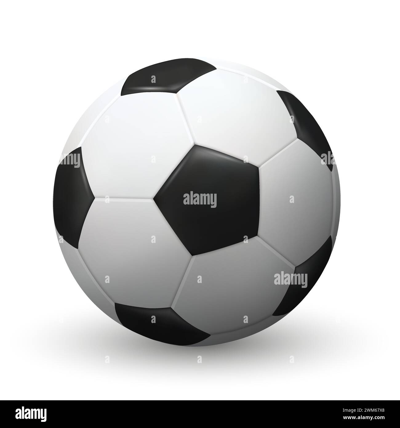 Realistic soccer ball or football ball with shadow isolated on white ...