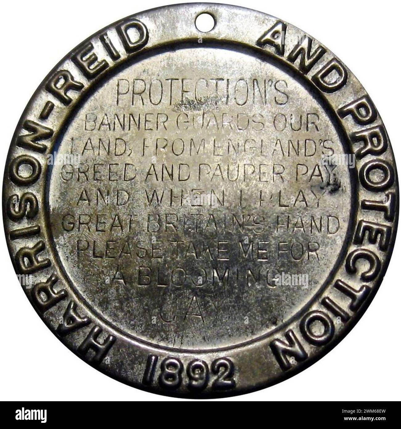 Benjamin Harrison Whitelaw Reid Political Campaign Token 48mm (1892 ...