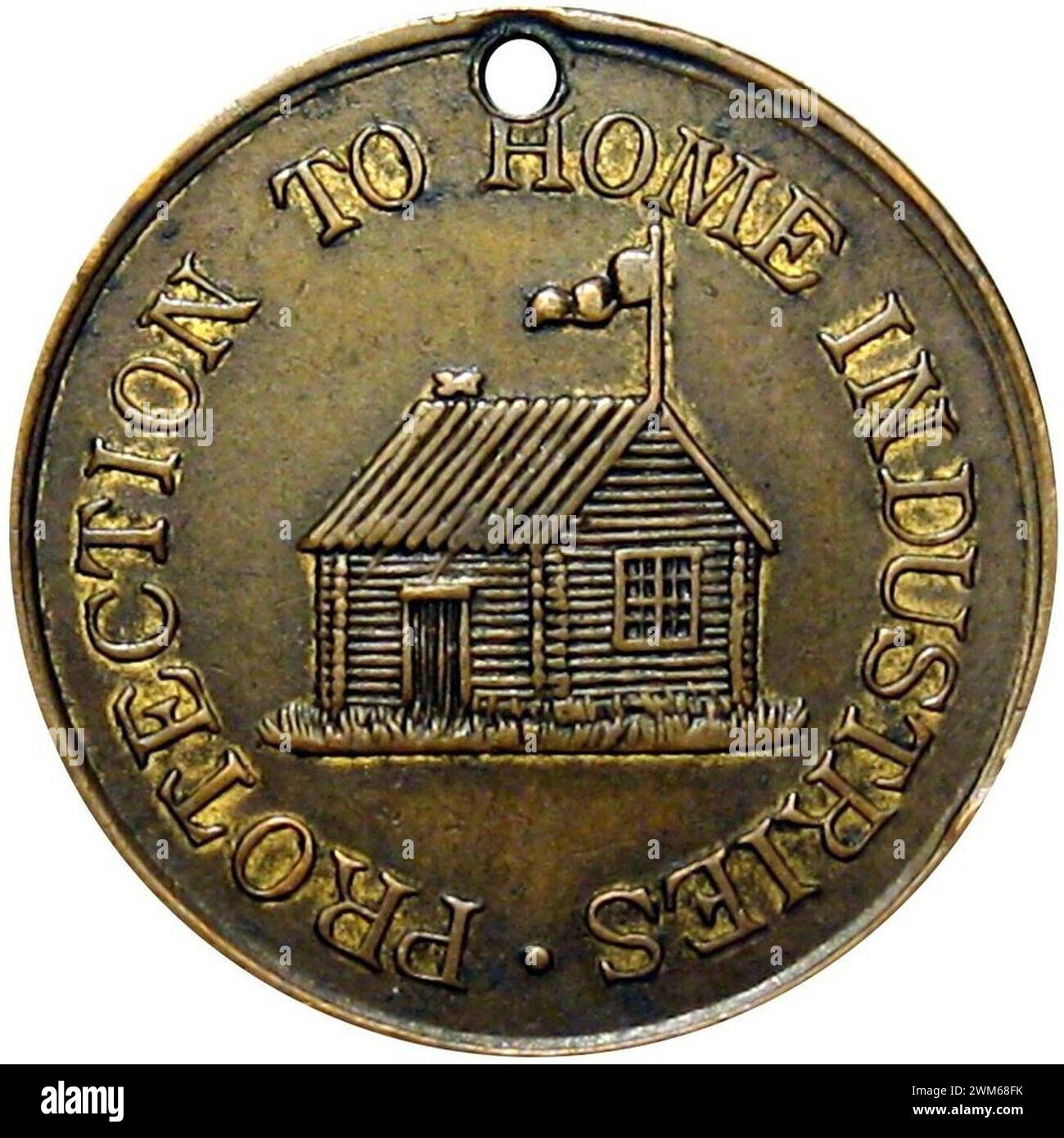 Benjamin Harrison Levi Morton Jugate Political Campaign Token Log Cabin ...
