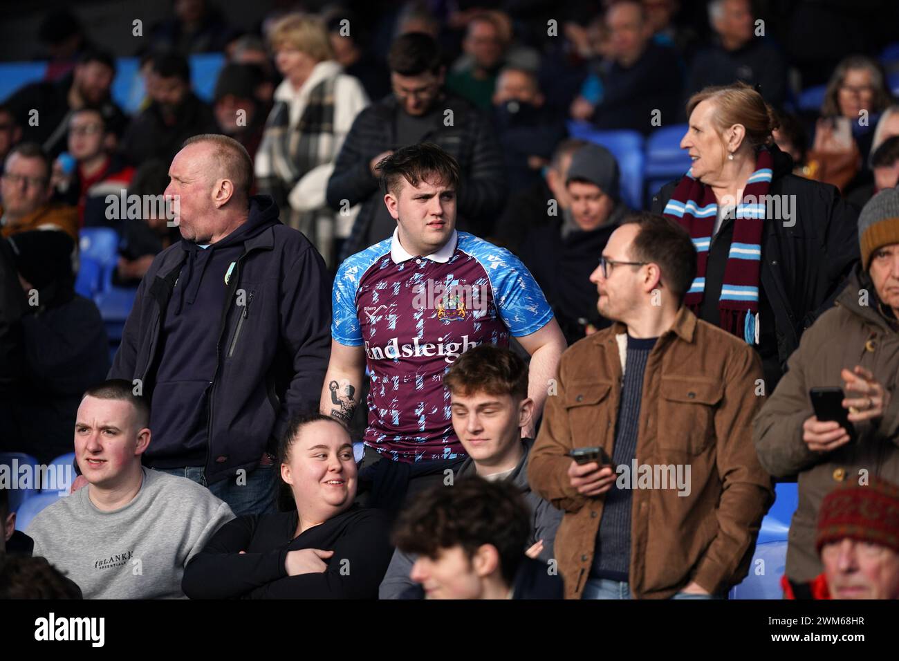 Burnley fans in the stands show their support during the Premier League ...