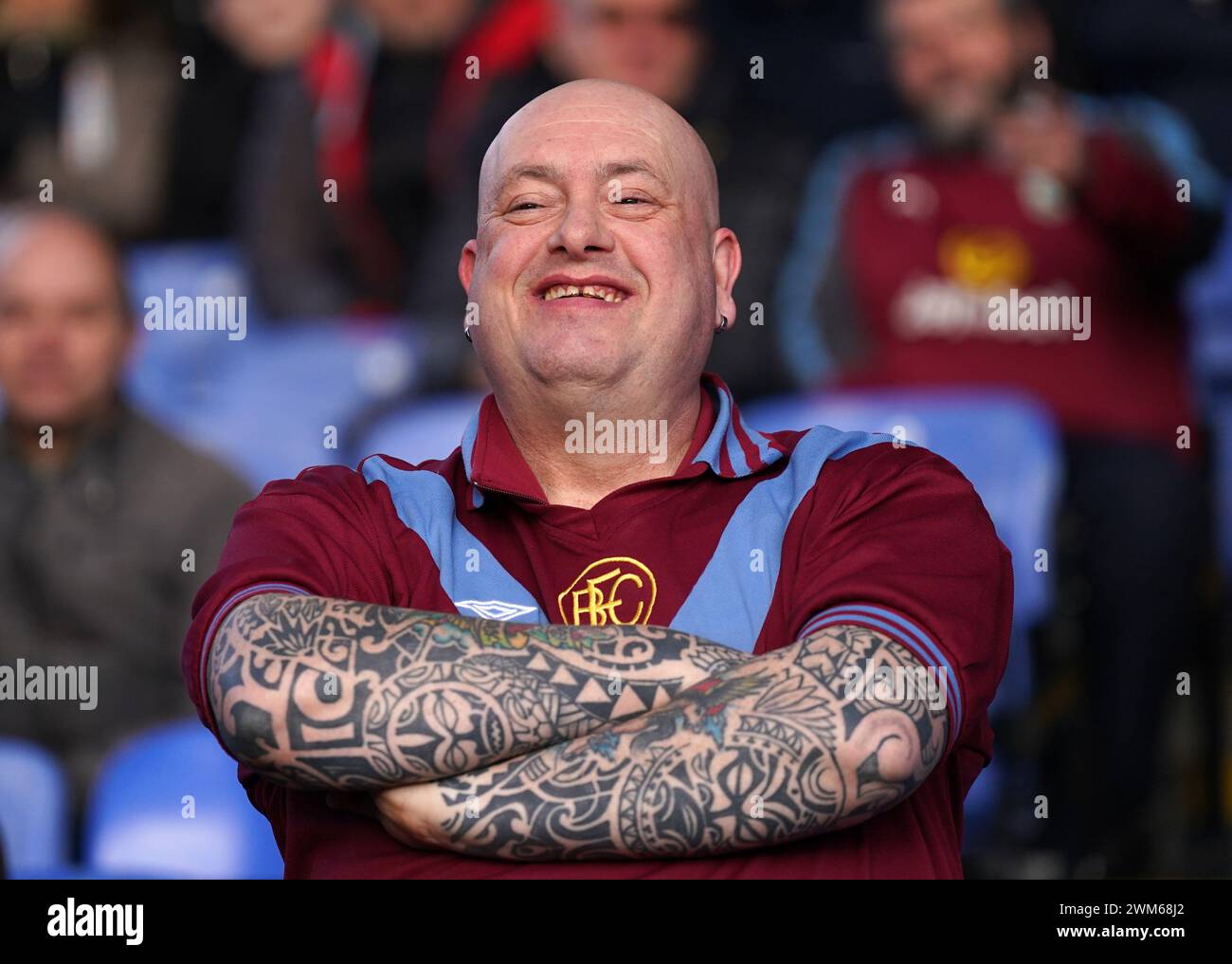 Burnley fans in the stands show their support during the Premier League ...