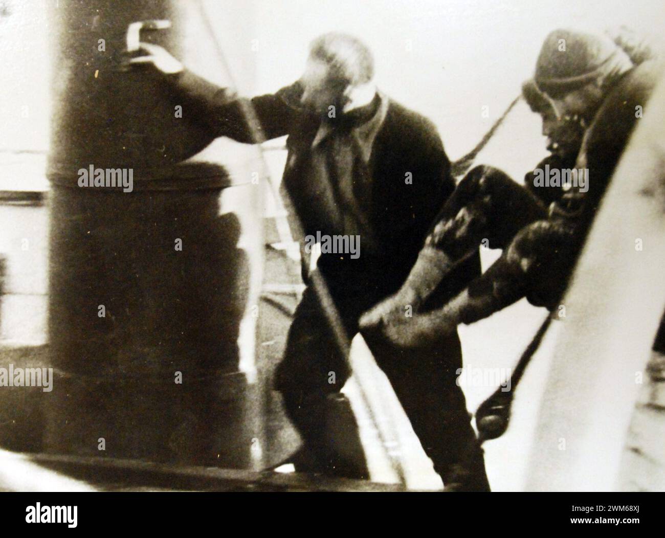 Benjamin Roth is brought aboard the Eleanor Bolling after being rescued ...