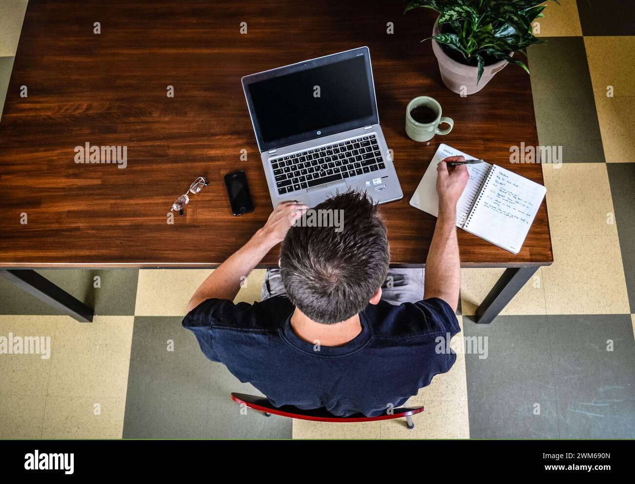 Overhead view man taking hi-res stock photography and images - Alamy