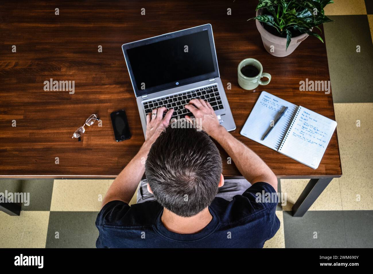 Overhead view man taking hi-res stock photography and images - Alamy