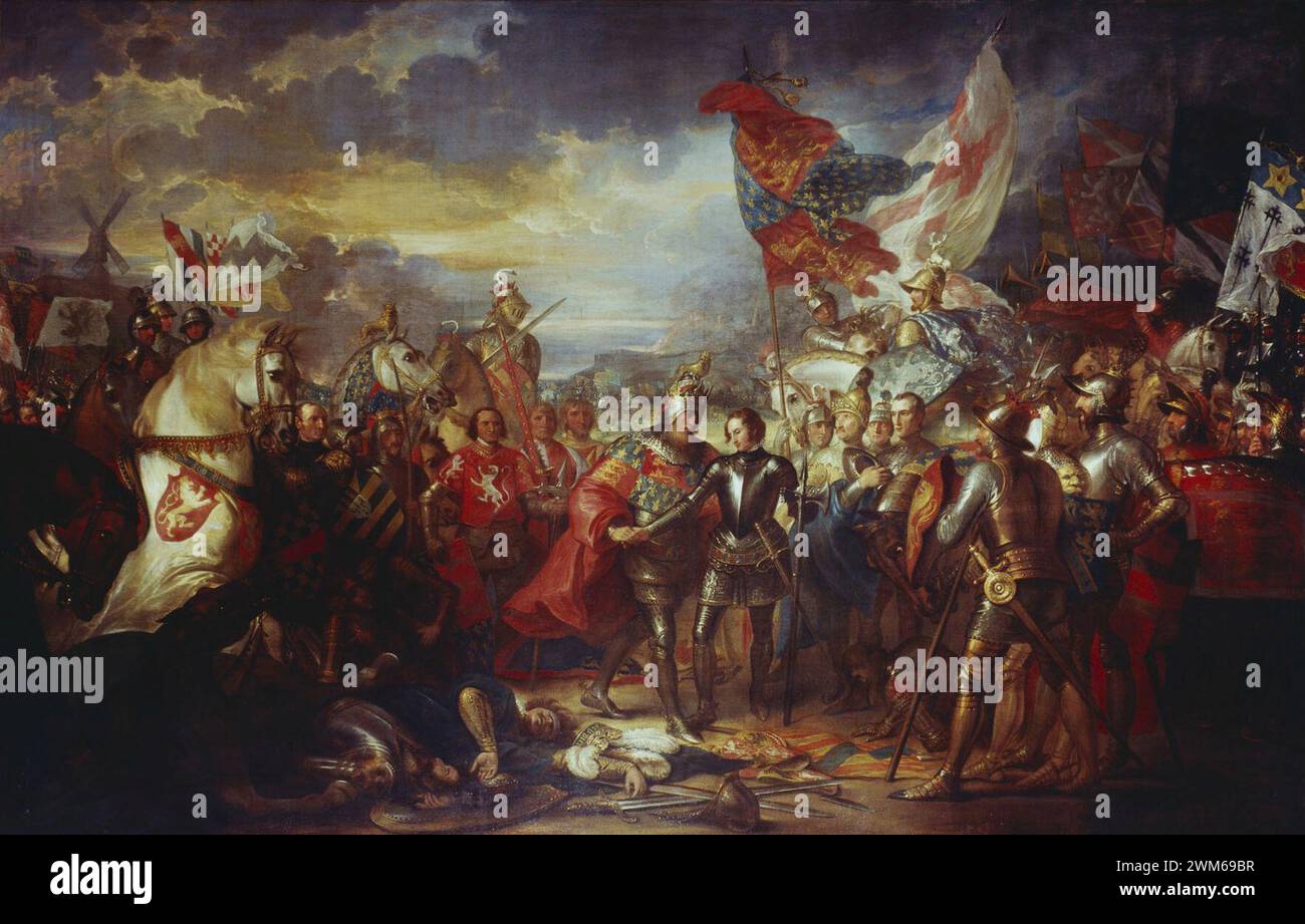 Benjamin West (1738-1820) - Edward III with the Black Prince after the ...