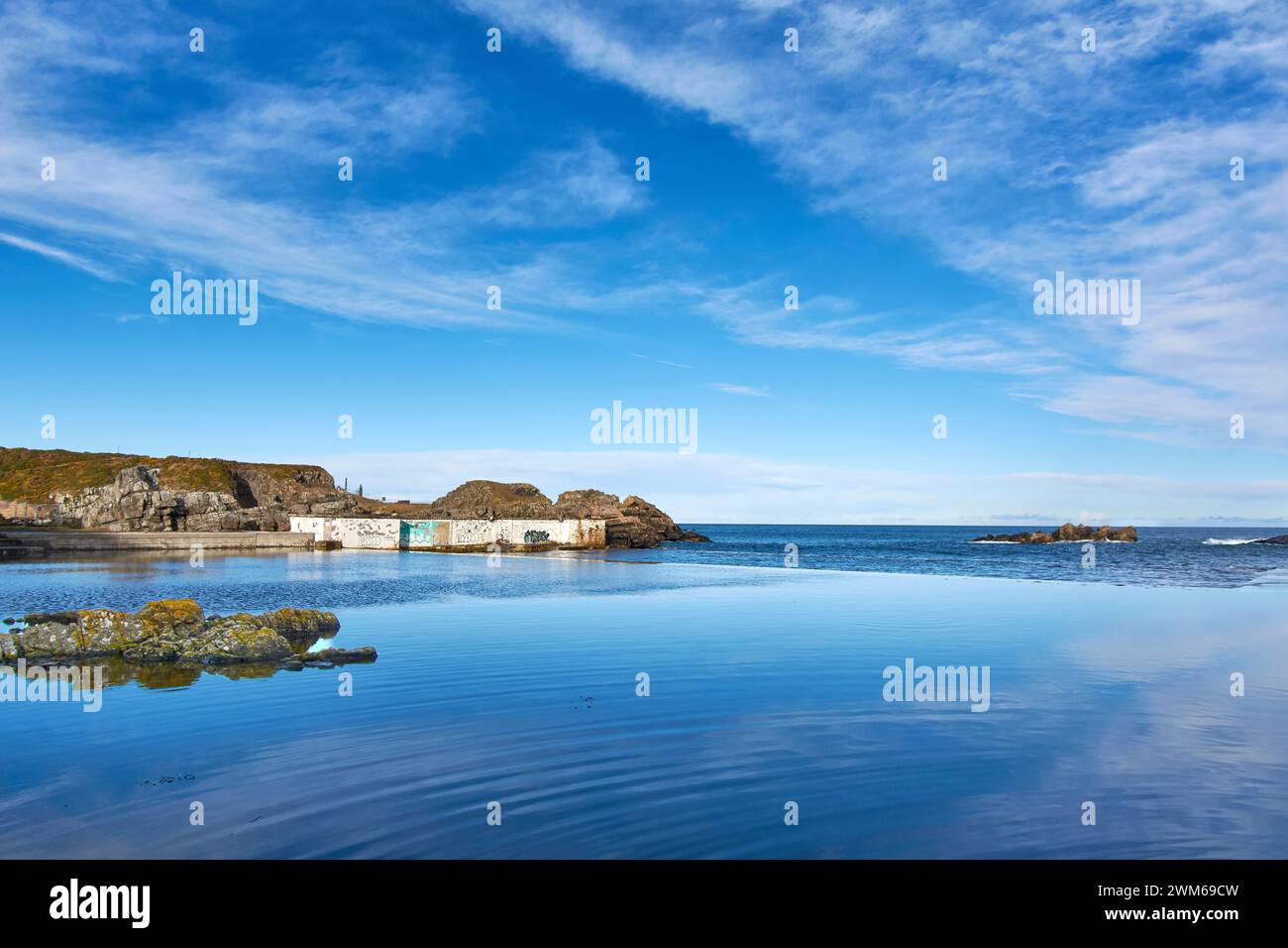 Tarlair Open Air Swimming Pools Macduff Scotland blue sky over the ...