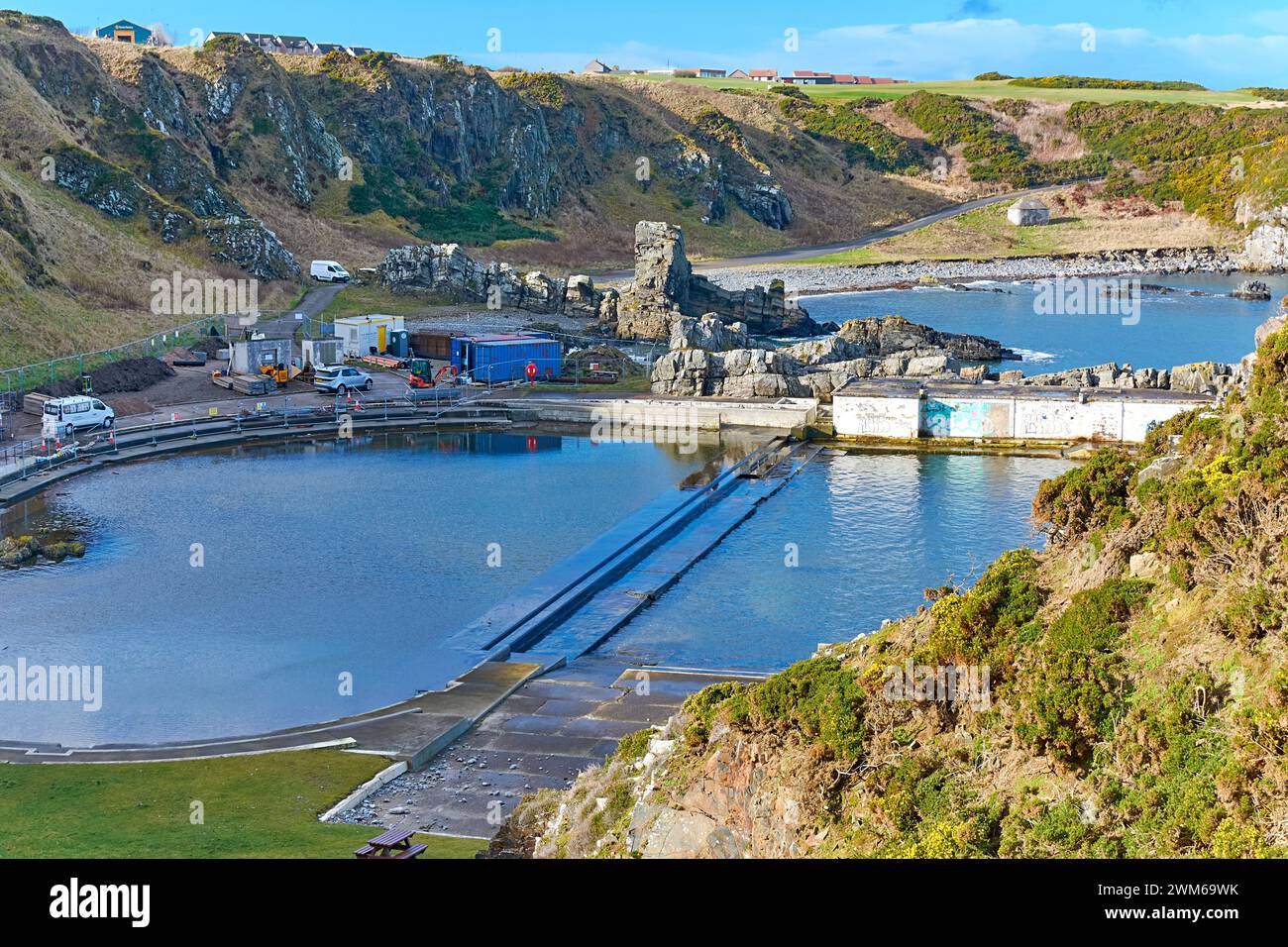 Tarlair Open Air Swimming Pools Macduff Scotland the two pools and ...