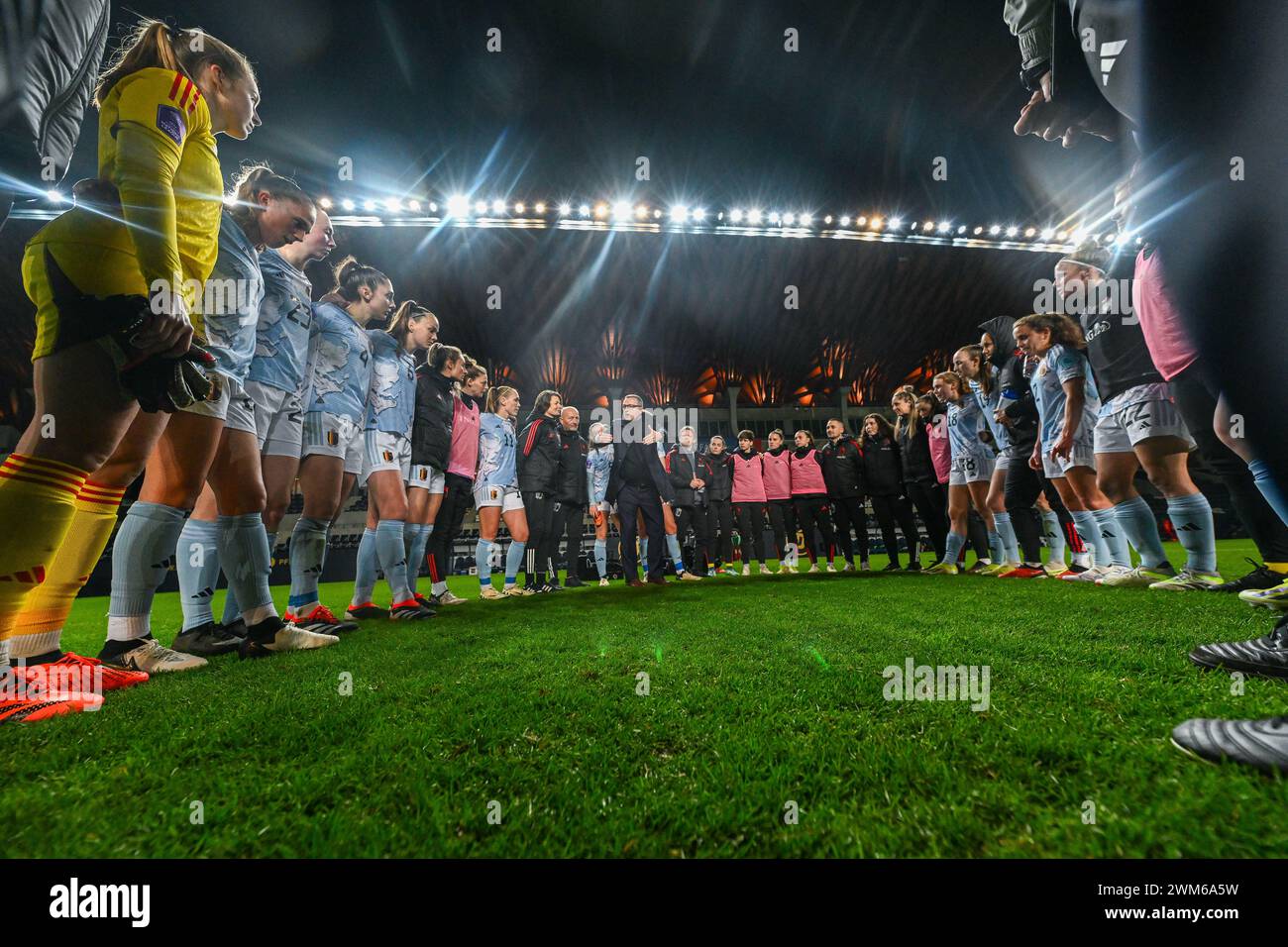 Felcsut, Hungary. 23rd Feb, 2024. Team Belgium pictured after a game ...