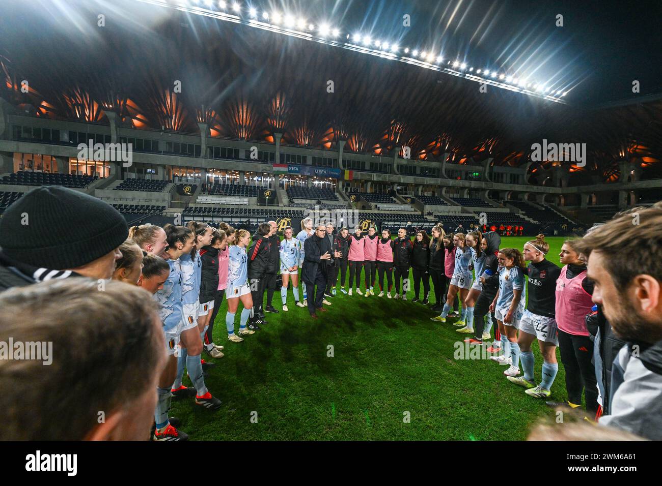 Felcsut, Hungary. 23rd Feb, 2024. Team Belgium pictured after a game ...