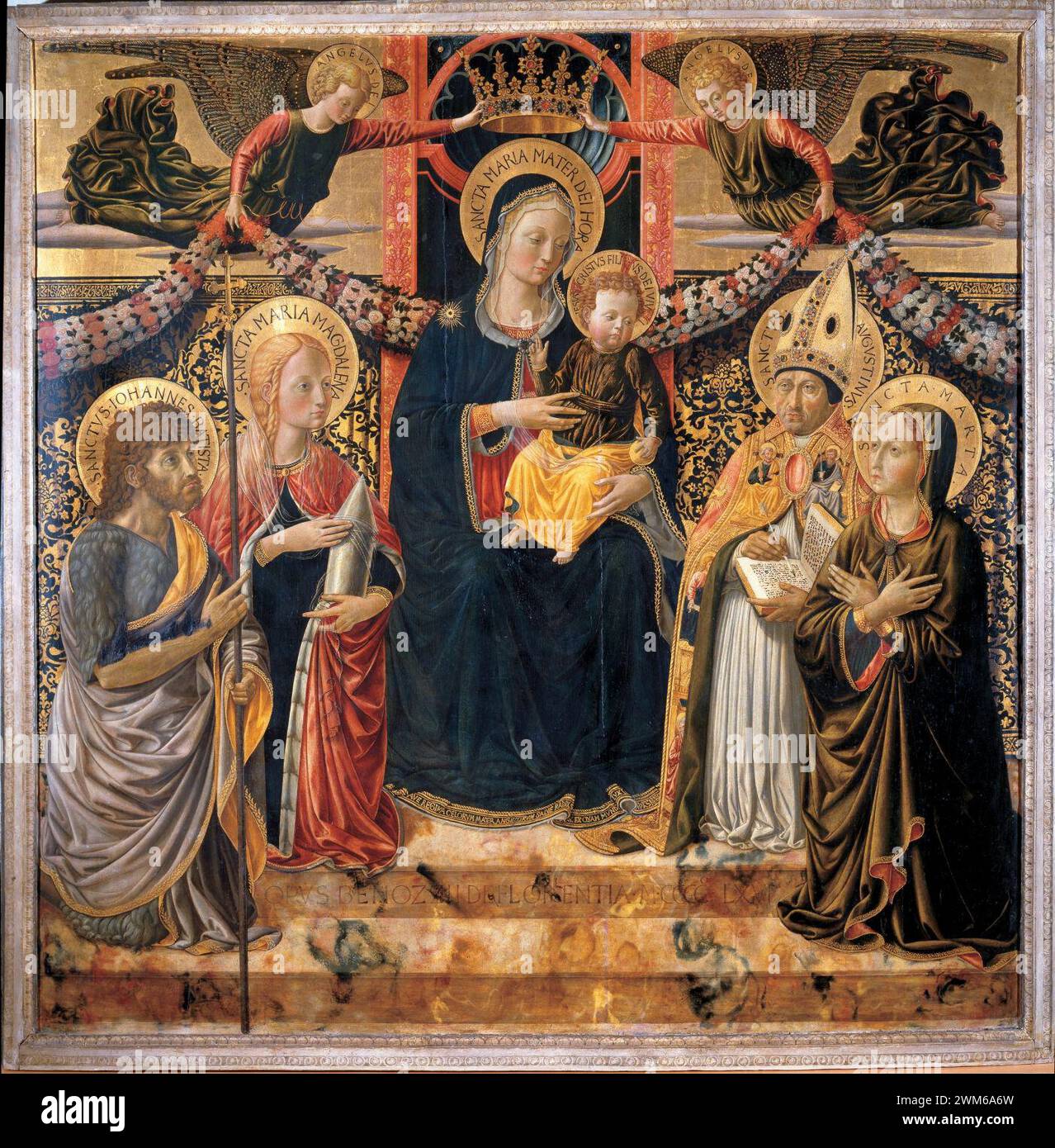 Benozzo Gozzoli, Pala di Santa Maria Maddalena. Madonna col Bambino e ...