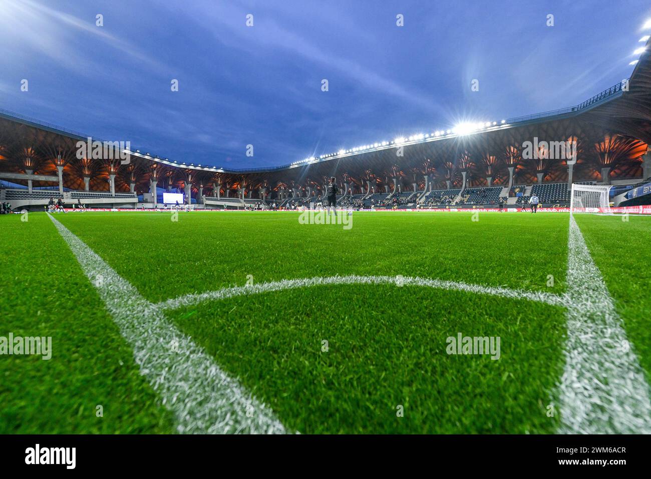 Felcsut, Hungary. 23rd Feb, 2024. The pitch pictured before a game ...