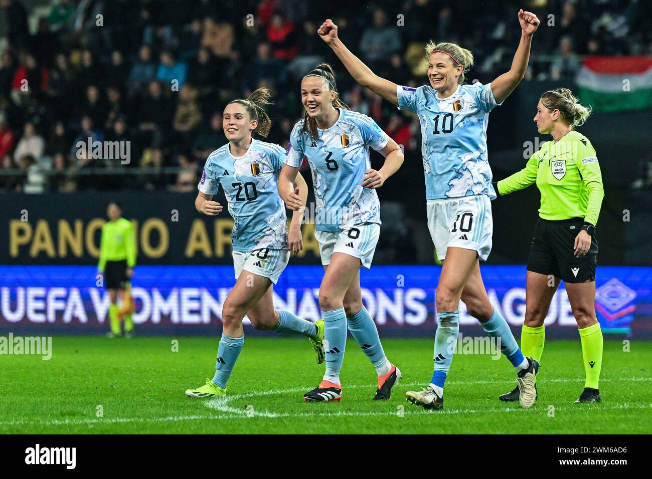 Felcsut, Hungary. 23rd Feb, 2024. Justine Vanhaevermaet (10) of Belgium ...