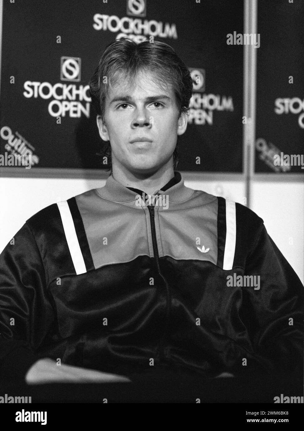 STEFAN EDBERG Tennis player Sweden in Stockholm Open tournament Stock ...