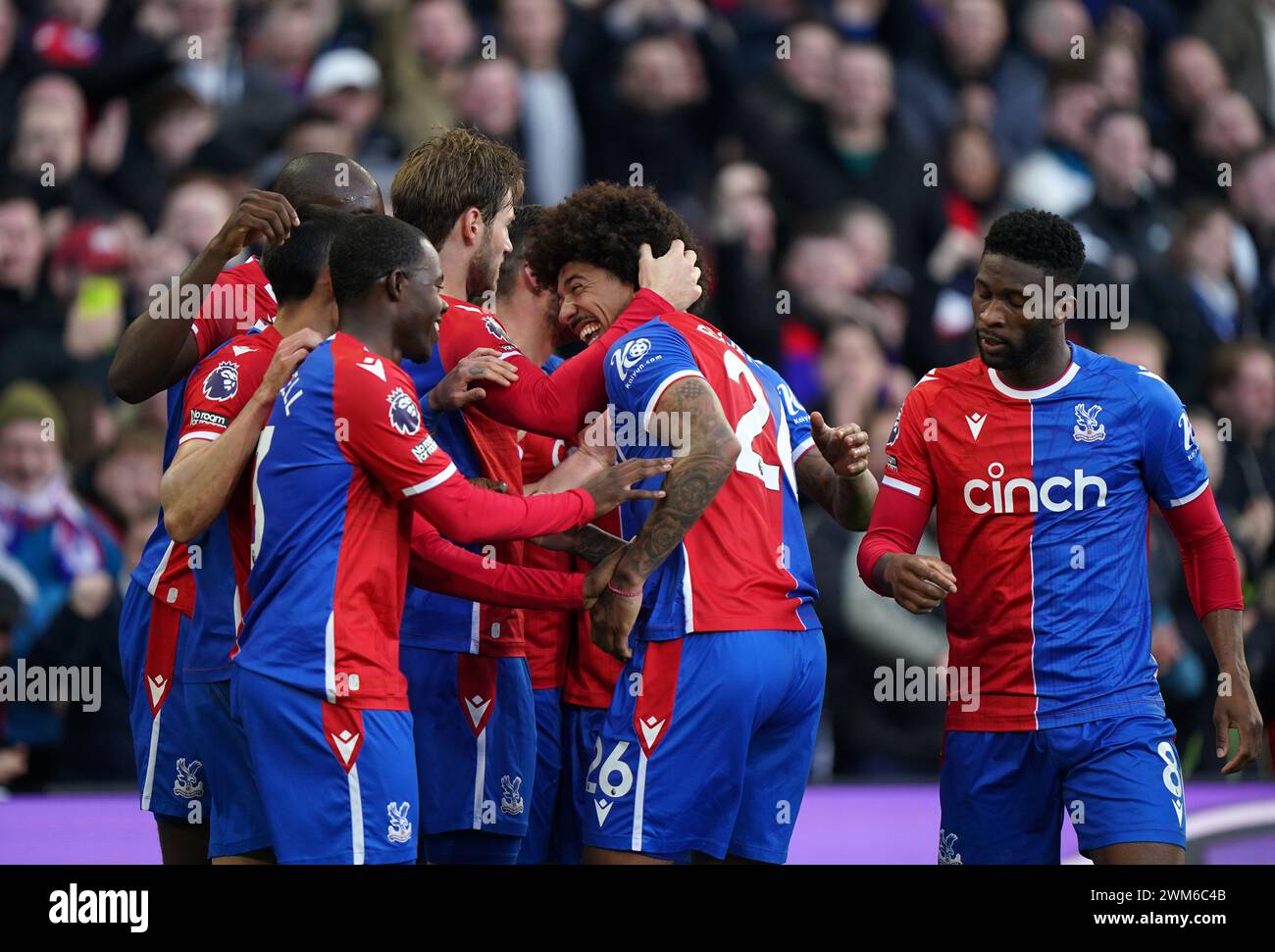 Crystal Palace's Chris Richards (centre) celebrates scoring their side ...