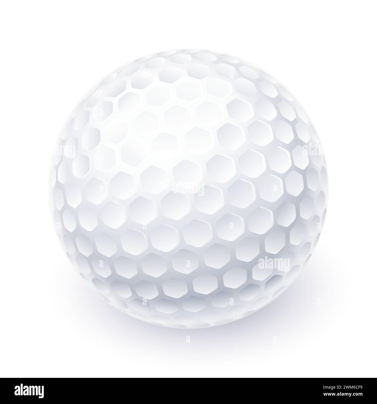 Vector golf ball with realistic detailed texture isolated on white ...