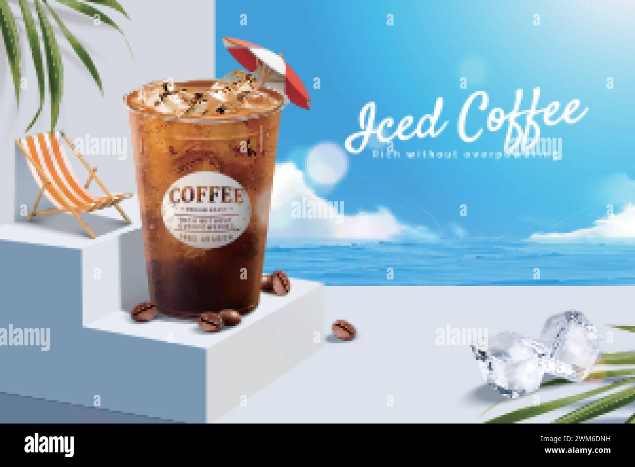 Breakfast scene iced coffee Stock Vector Images - Alamy
