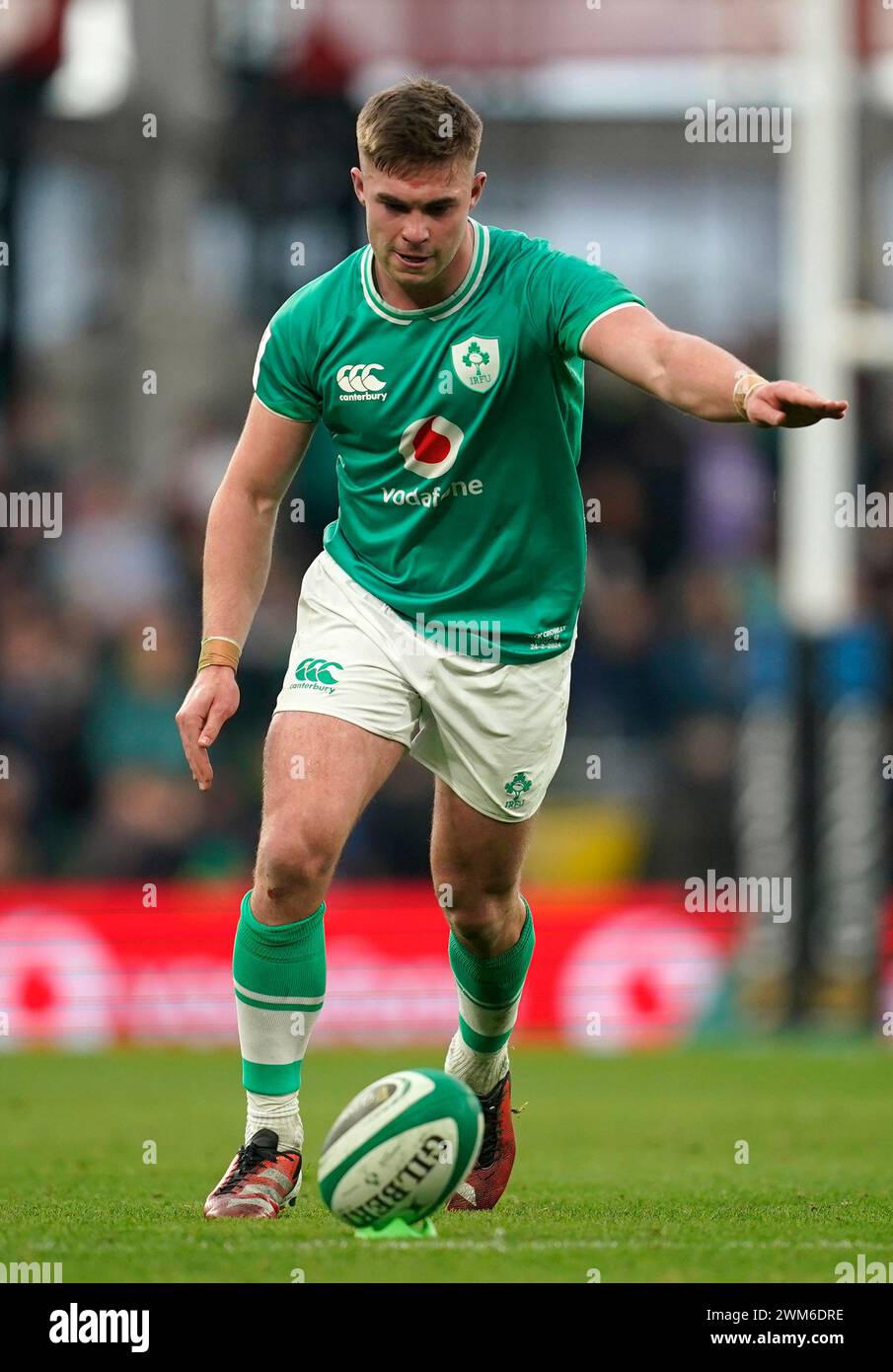 Ireland's Jack Crowley during the Guinness Six Nations match at the ...