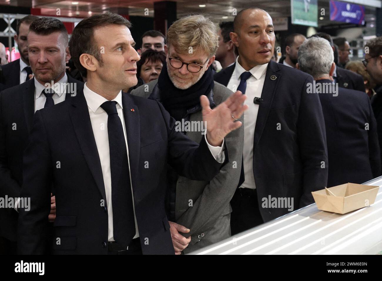 French President Emmanuel Macron accompanied by Marc Fesneau, Minister ...