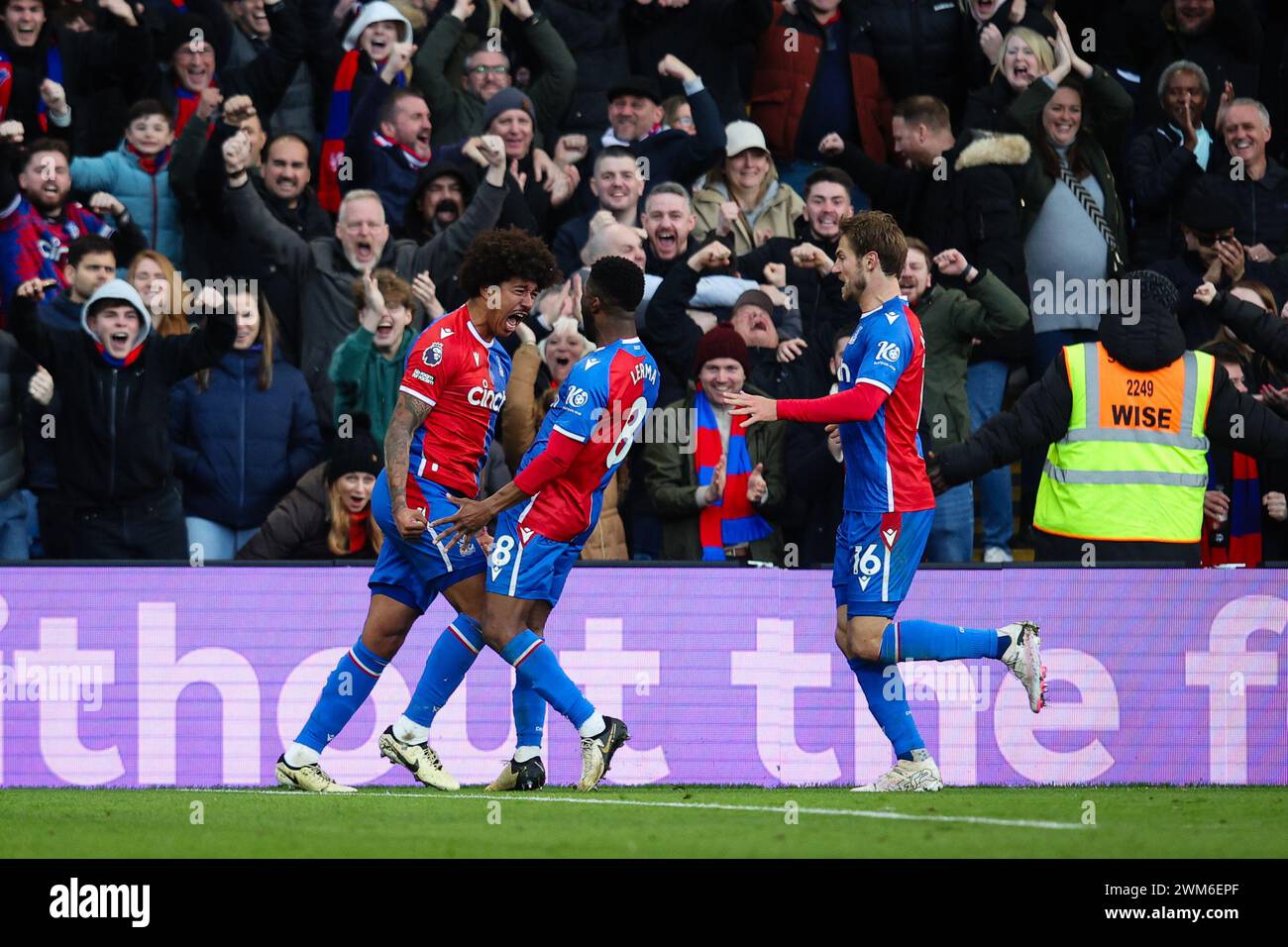 LONDON, UK - 24th Feb 2024: Chris Richards of Crystal Palace celebrates ...