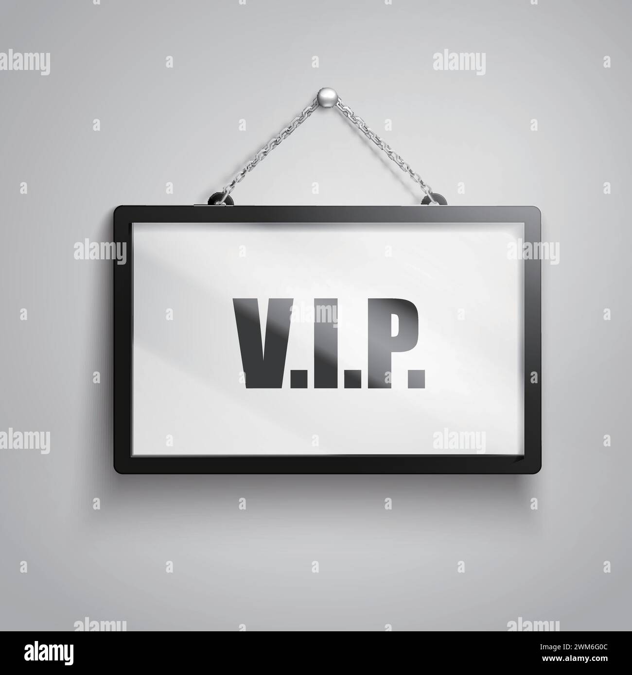 very important people text on hanging sign, isolated gray background 3d ...