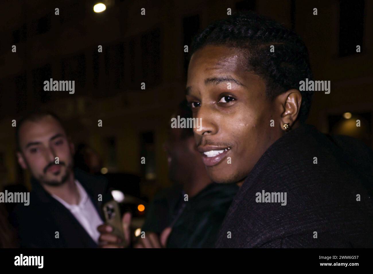 Milan, Italy. 23rd Feb, 2024. ASAP Rocky is attending the Milan Fashion ...