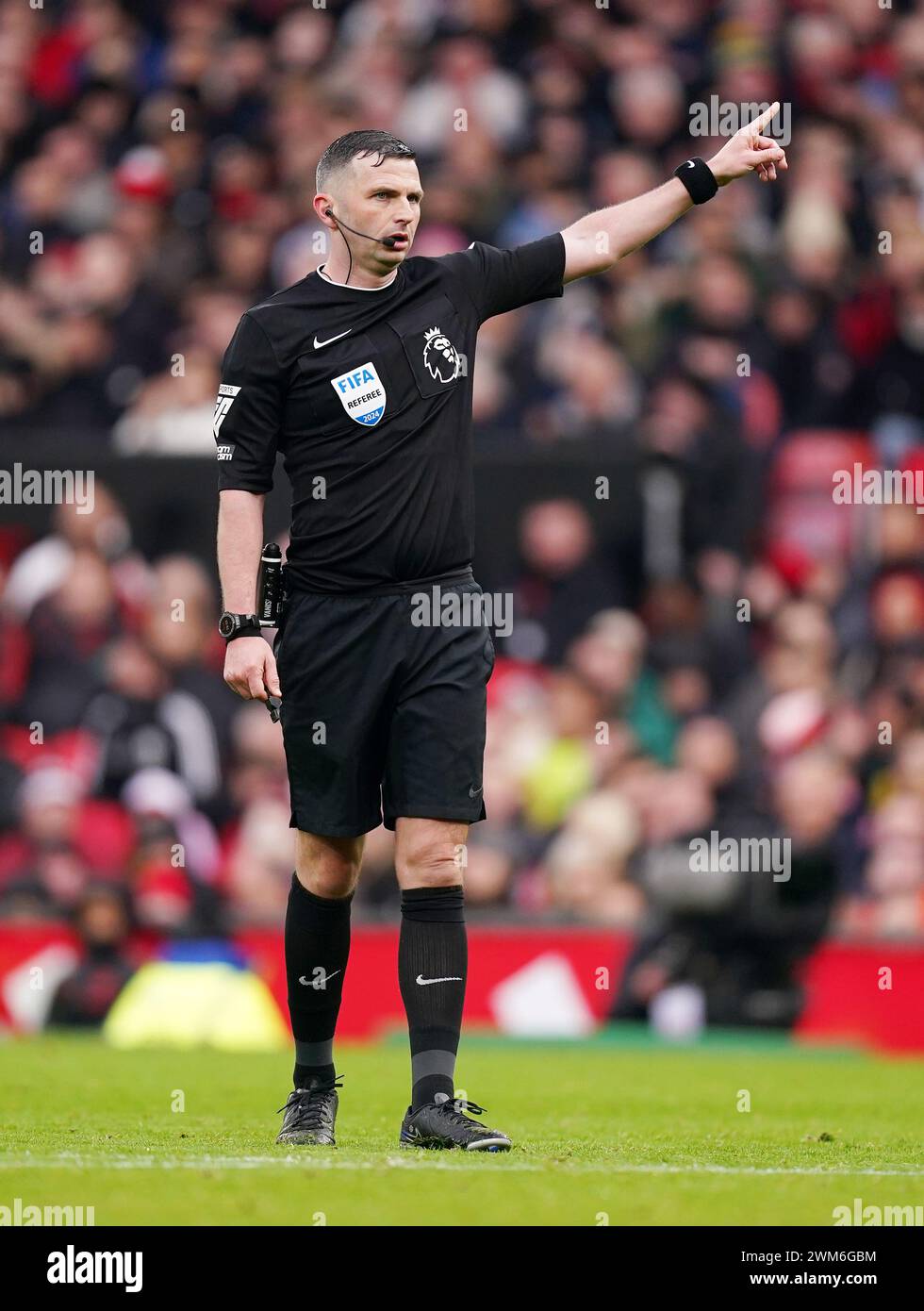 Referee Michael Oliver during the Premier League match at Old Trafford ...