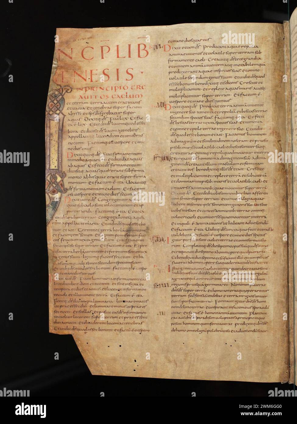 Cod. 3, f. 2v – Biblia latina (Vulgata, Part 1 Genesis to Psalms Stock ...