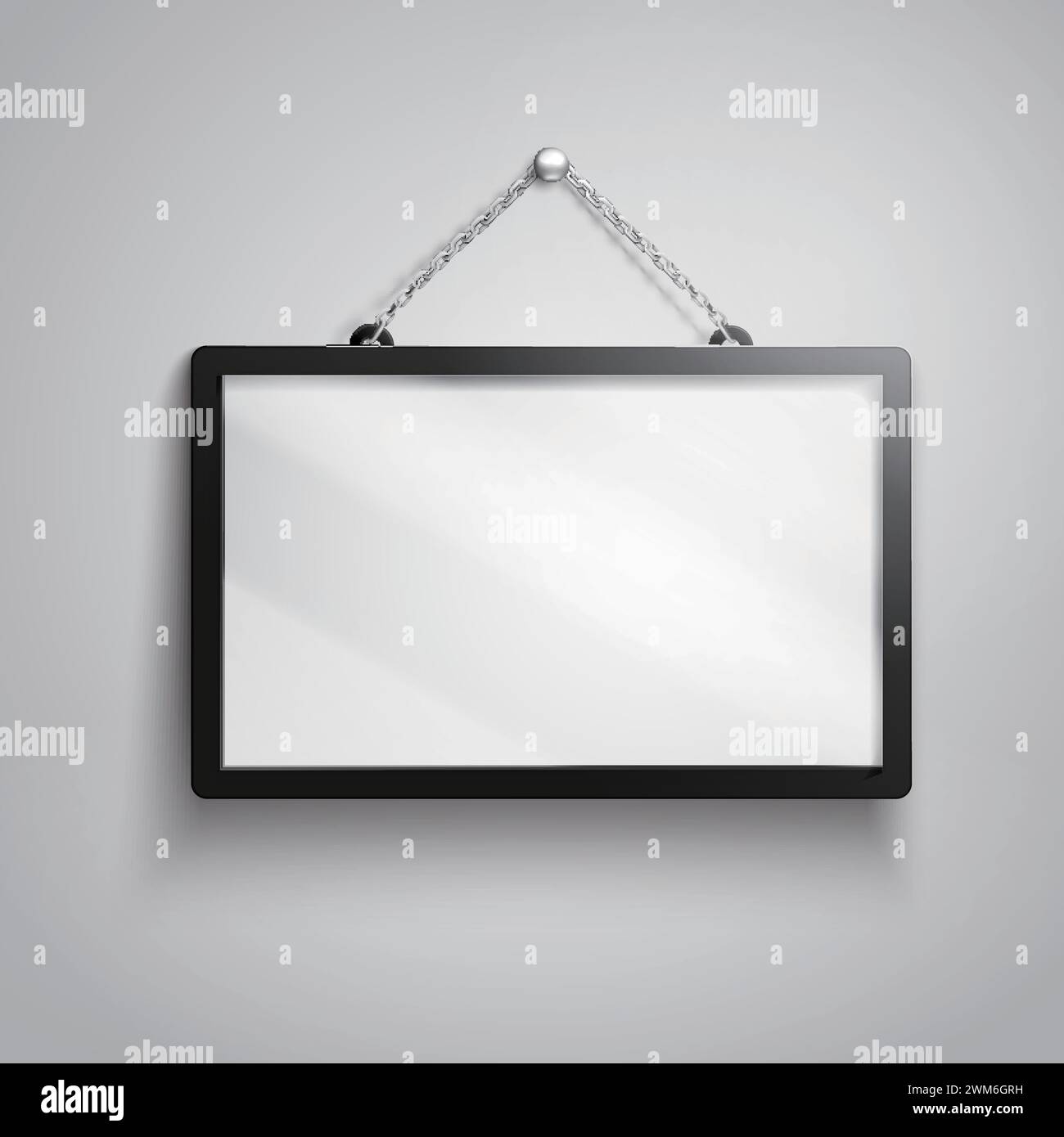hanging sign with no words, isolated gray background 3d illustration ...