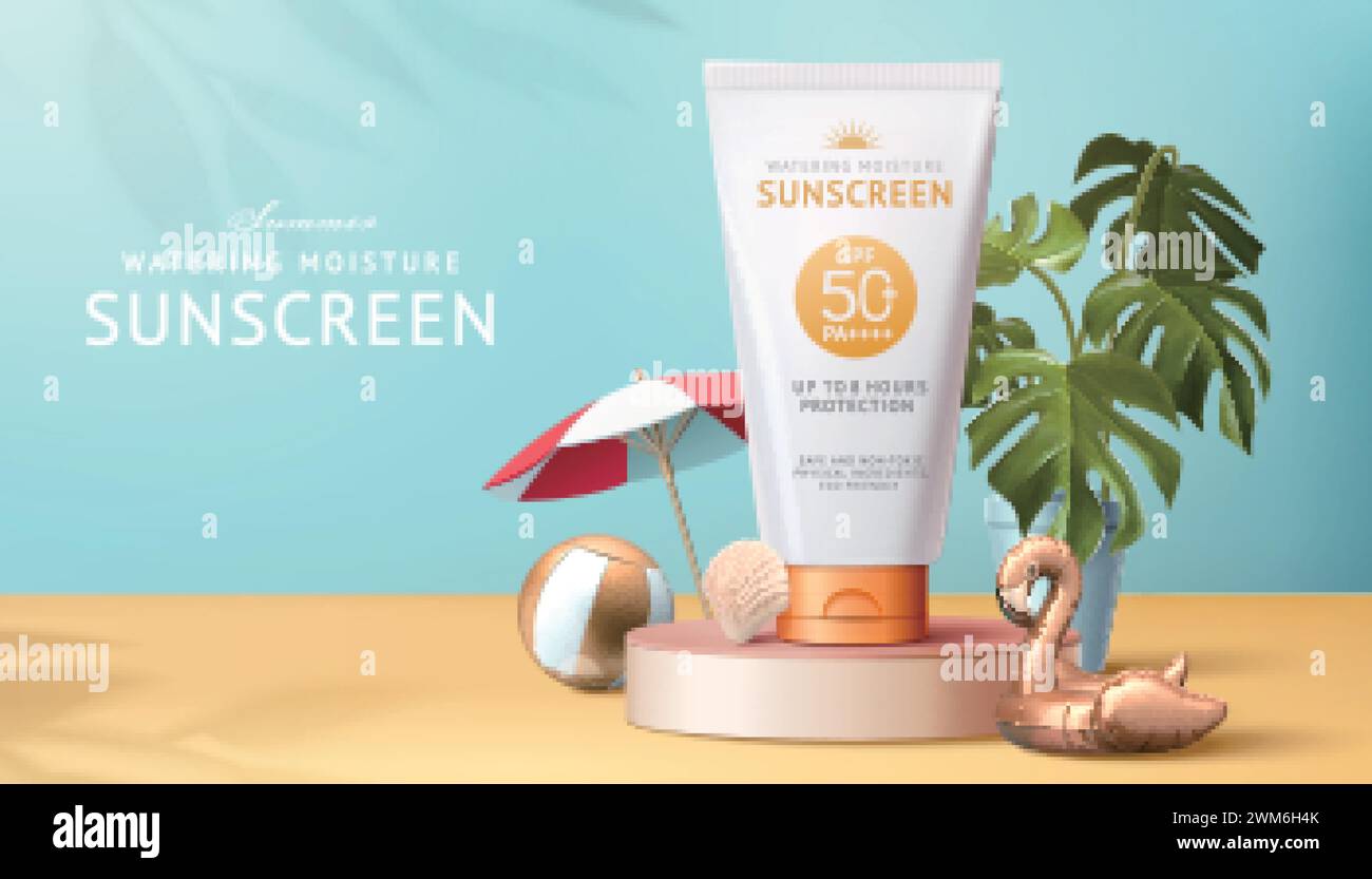 Sunscreen ad template Stock Vector Image & Art - Alamy