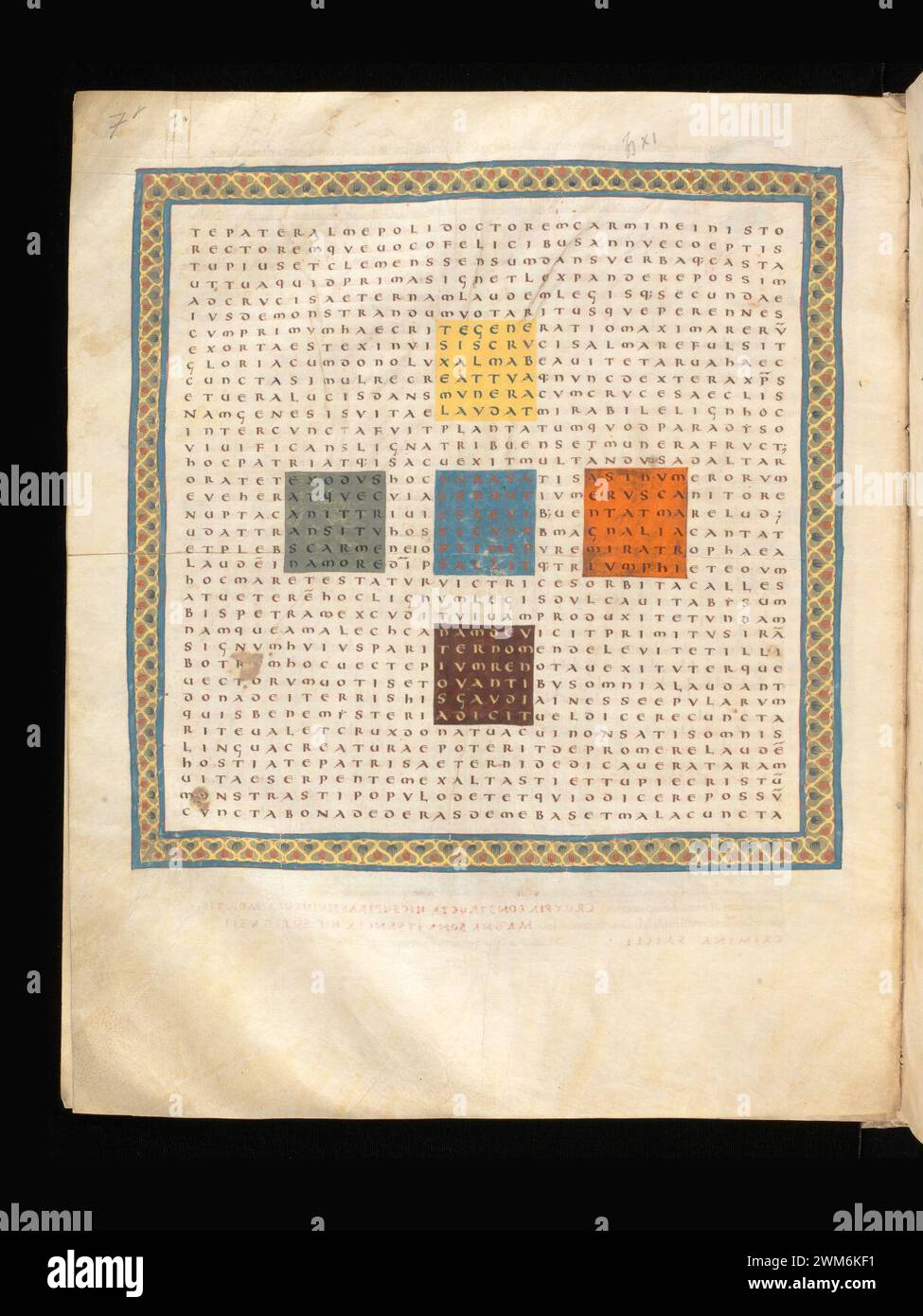 Cod. 9, f. 7v – Hrabanus Maurus, Liber de Laudibus Sanctae Crucis Stock ...