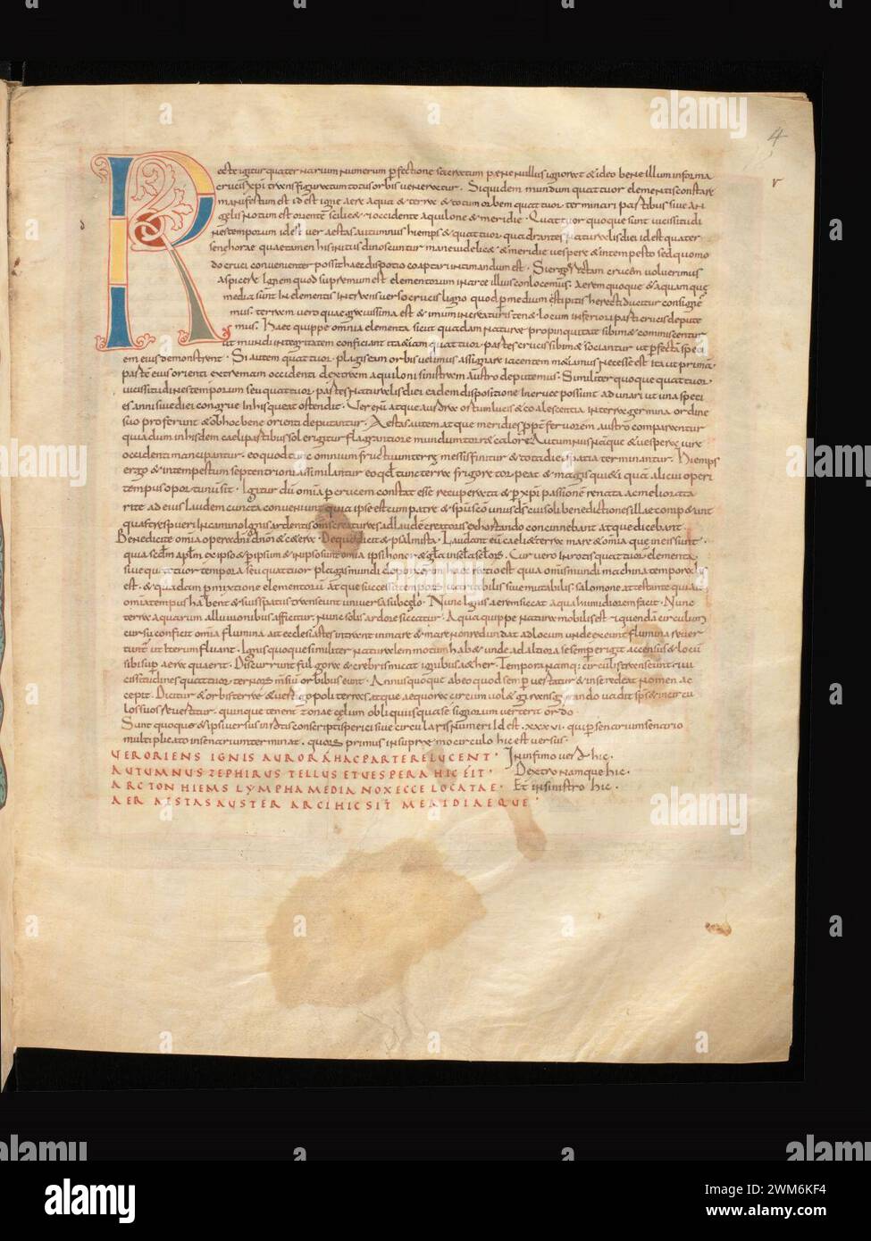 Cod. 9, f. 4r – Hrabanus Maurus, Liber de Laudibus Sanctae Crucis Stock ...