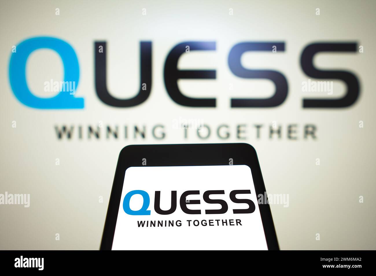 Brazil. 24th Feb, 2024. In this photo illustration, the Quess Corp logo ...