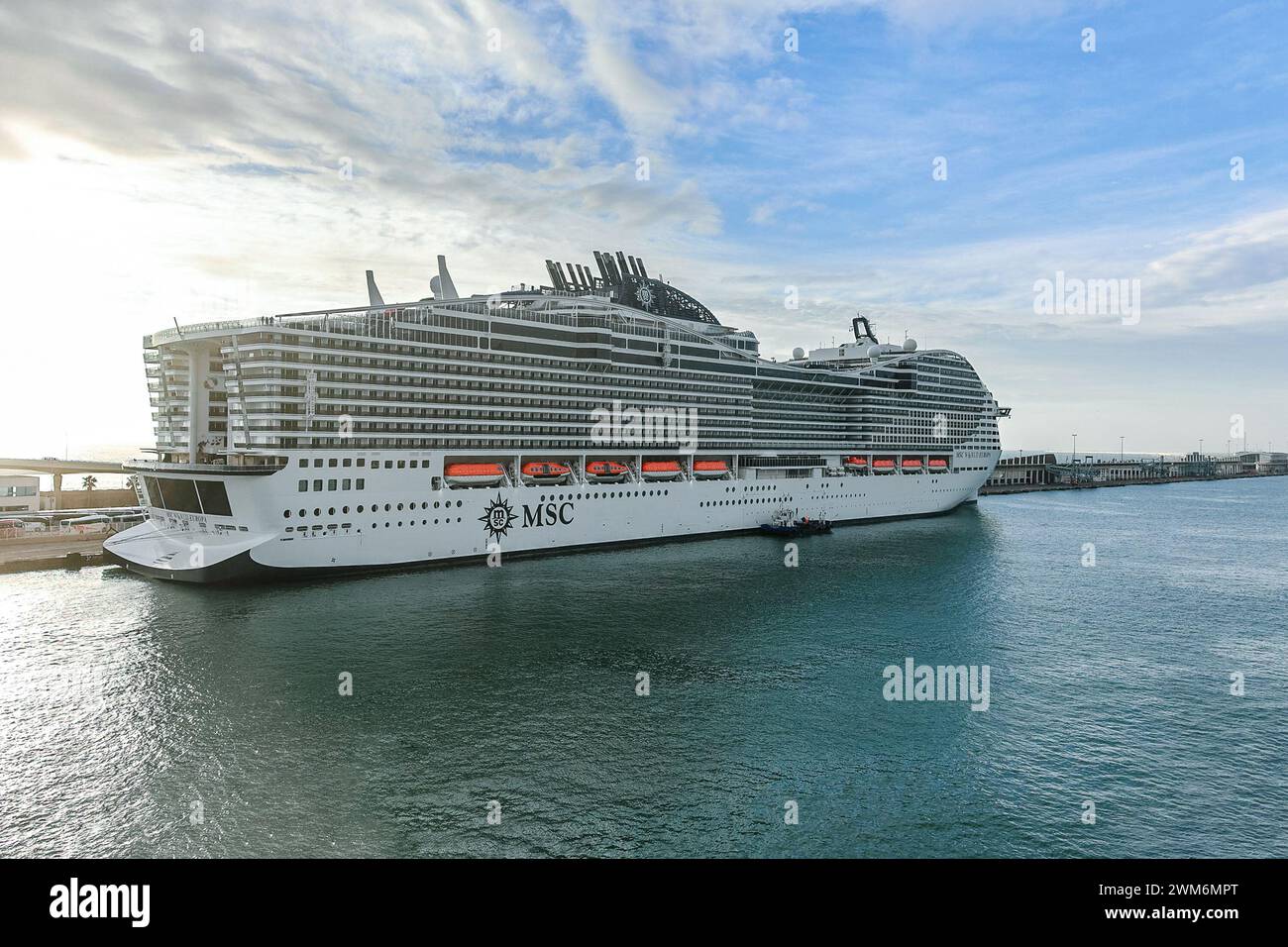 Barcelona, Spain - December 1, 2023: Beautiful view of MSC WORLD EUROPA ...