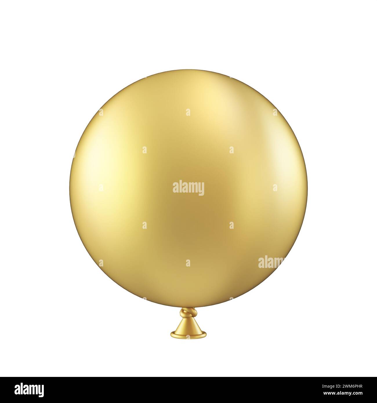 Golden balloon 3D rendering illustration isolated on white background ...