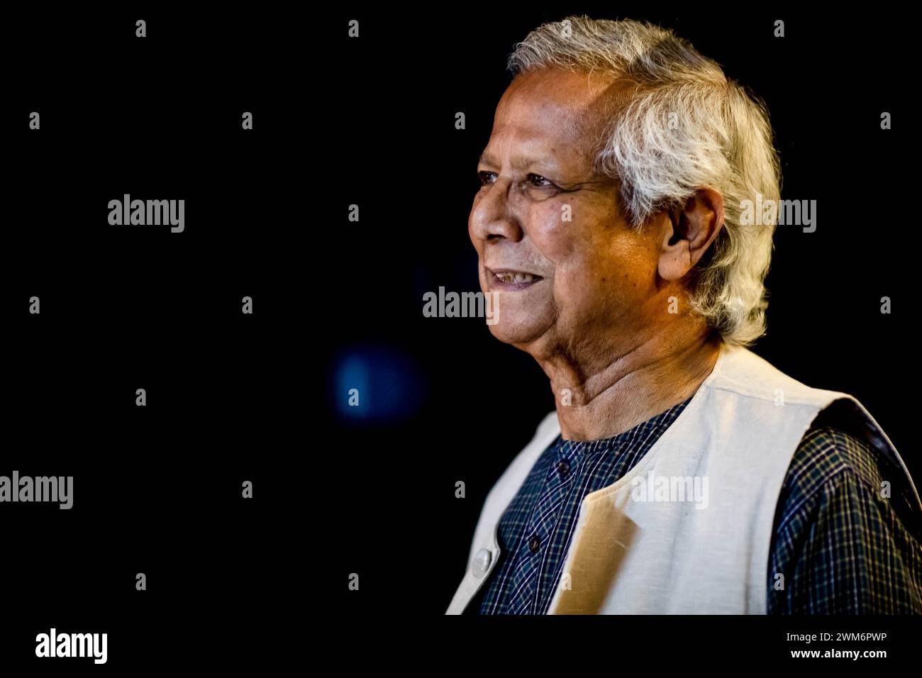 Dhaka, Bangladesh. 23rd Feb, 2024. Dr Muhammad Yunus poses for photos ...