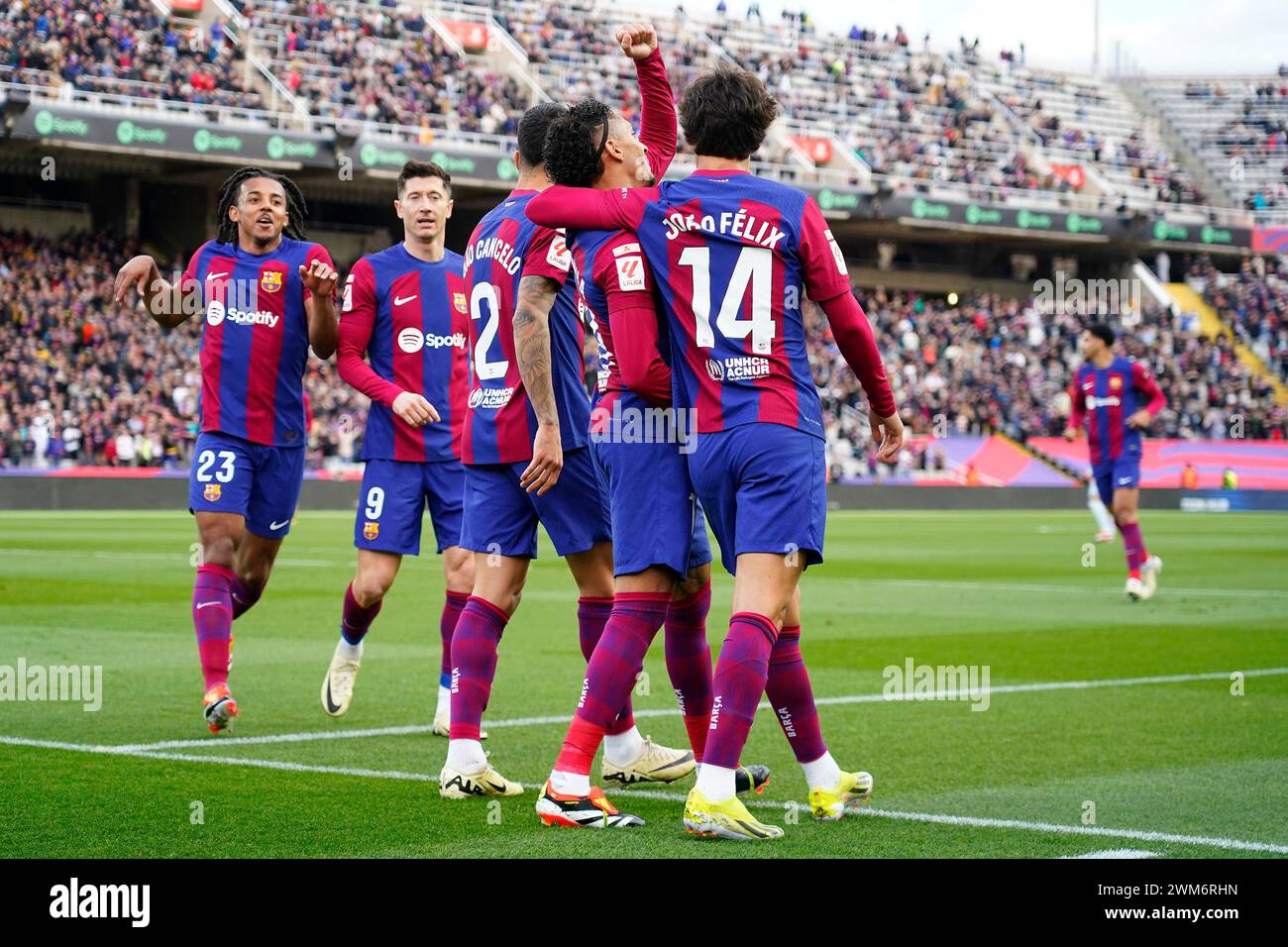 Raphael Dias Belloli Raphinha of FC Barcelona celebrates with his ...