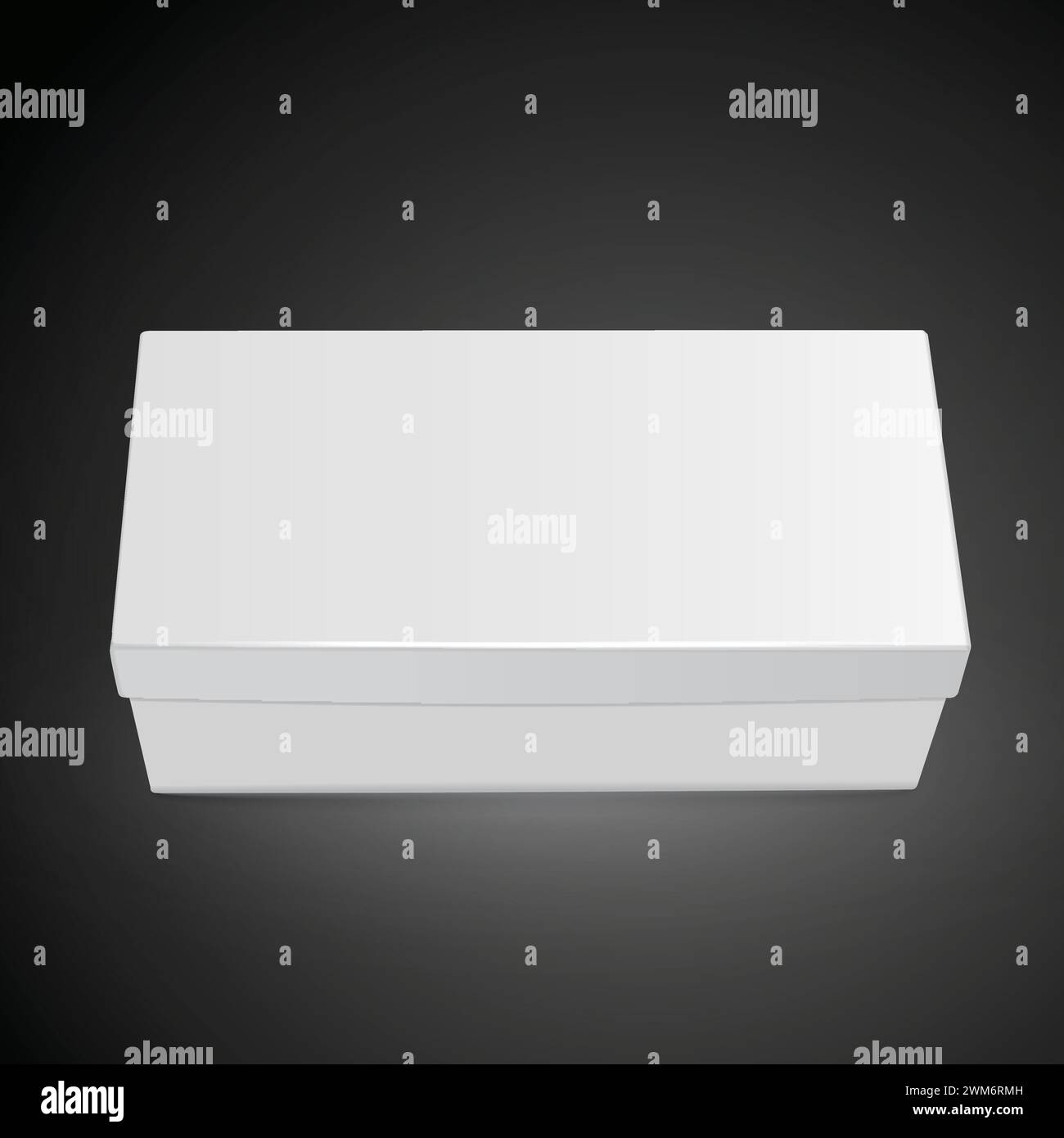 top view of blank shoes box isolated on black background. 3D ...