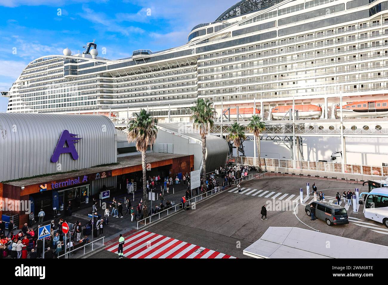Barcelona, Spain - December 1, 2023: View of MSC WORLD EUROPA cruise ...
