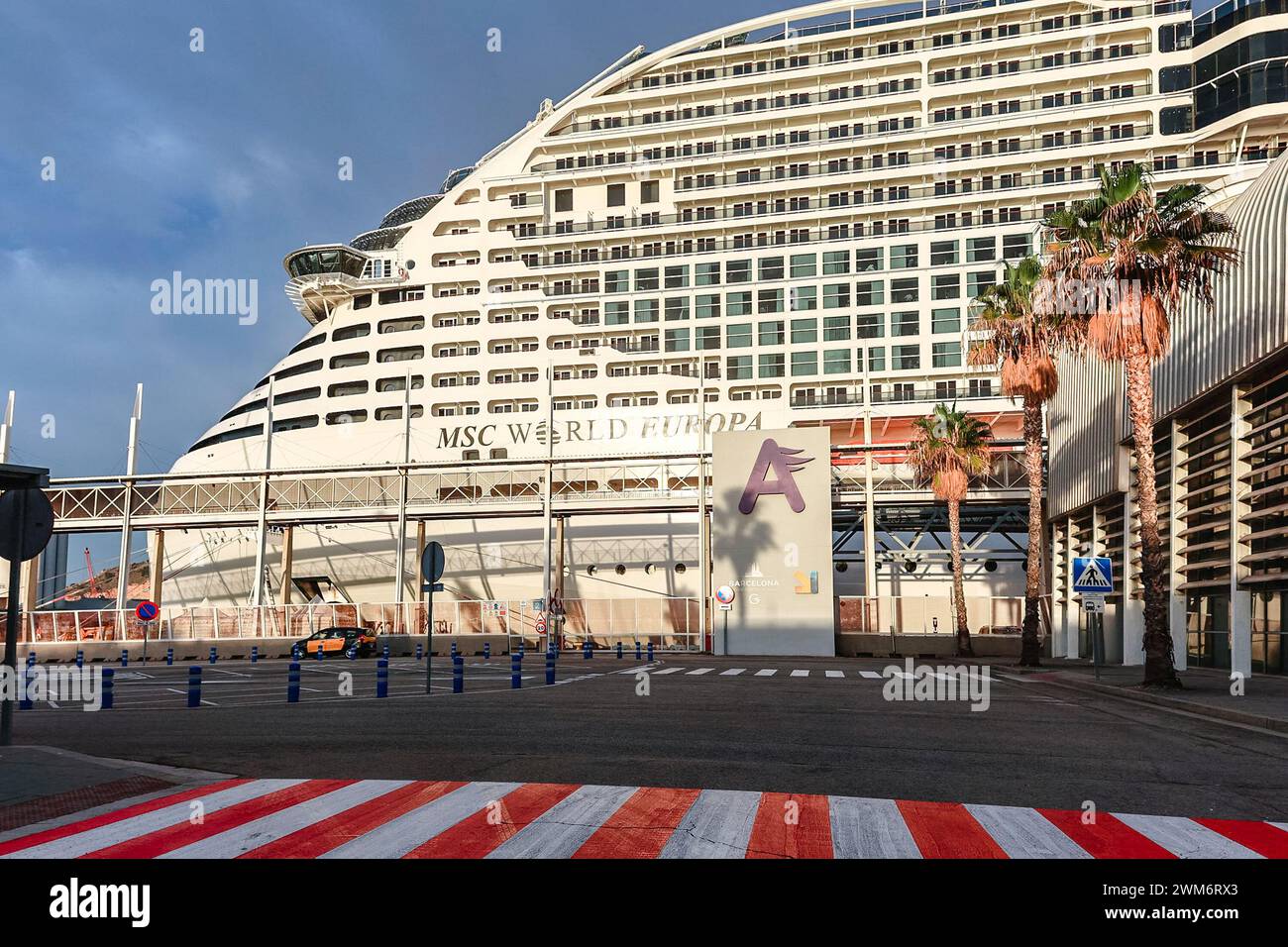 Barcelona, Spain - December 1, 2023: View of MSC WORLD EUROPA cruise ...