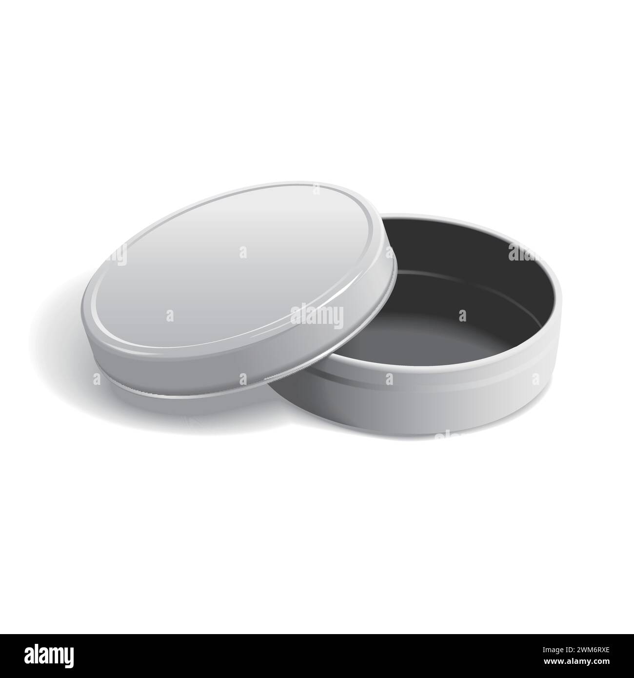 open round metal box isolated on white background Stock Vector Image ...