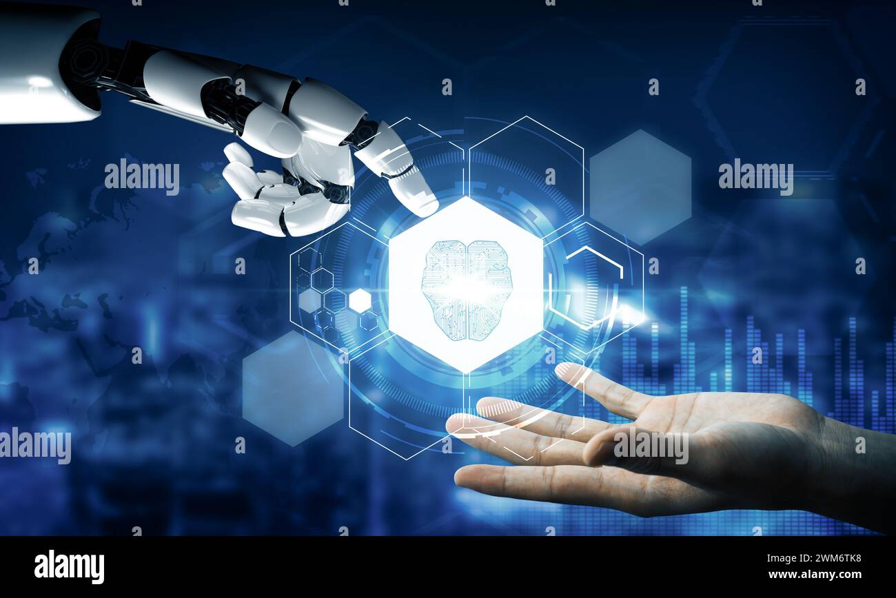 XAI Futuristic robot technology development, artificial intelligence AI ...