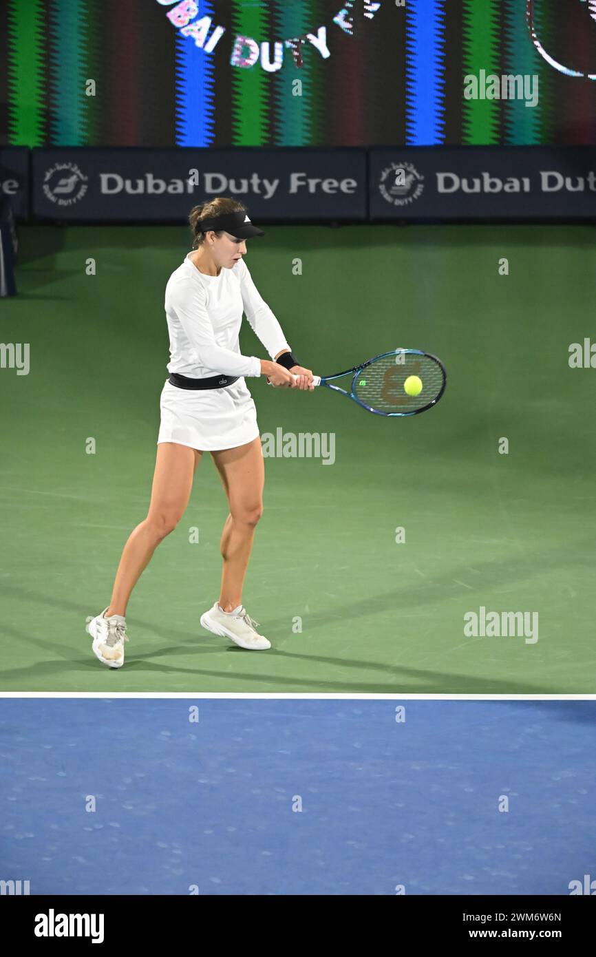 DUBAI, UAE, 24th February 2024. Action from the WTA Finals match of the ...