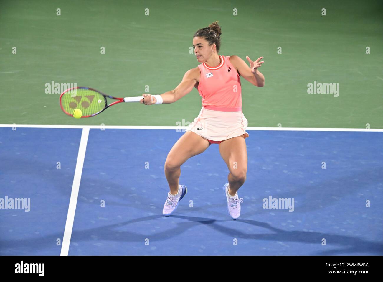 DUBAI, UAE, 24th February 2024. Action from the WTA Finals match of the ...
