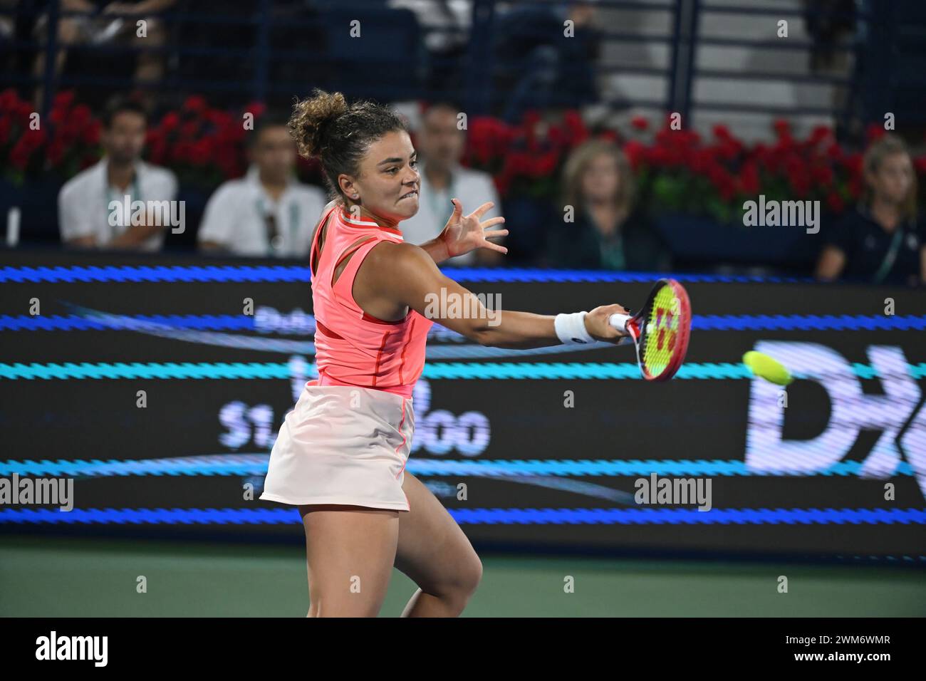 DUBAI, UAE, 24th February 2024. Action from the WTA Finals match of the ...