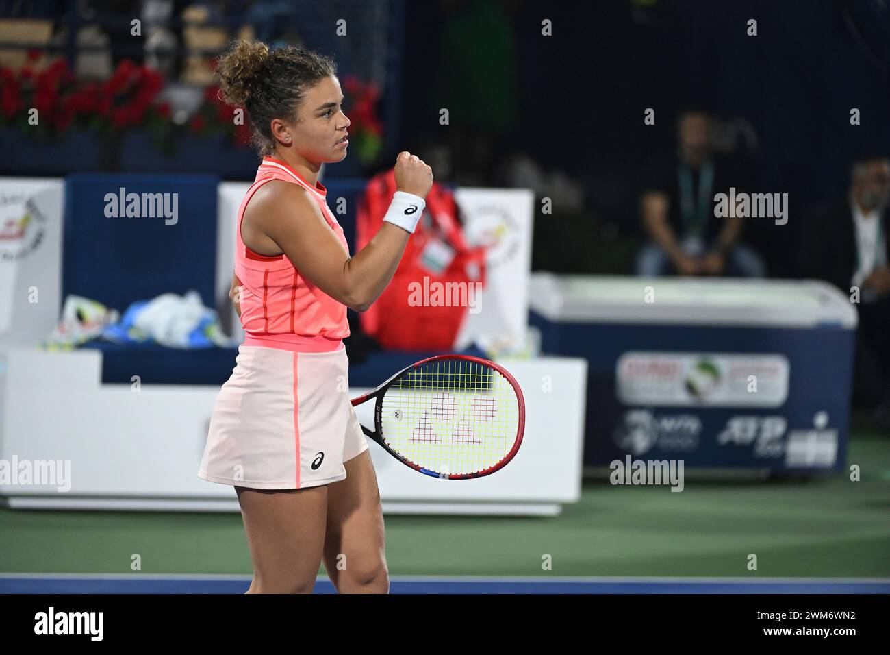 DUBAI, UAE, 24th February 2024. Action from the WTA Finals match of the ...