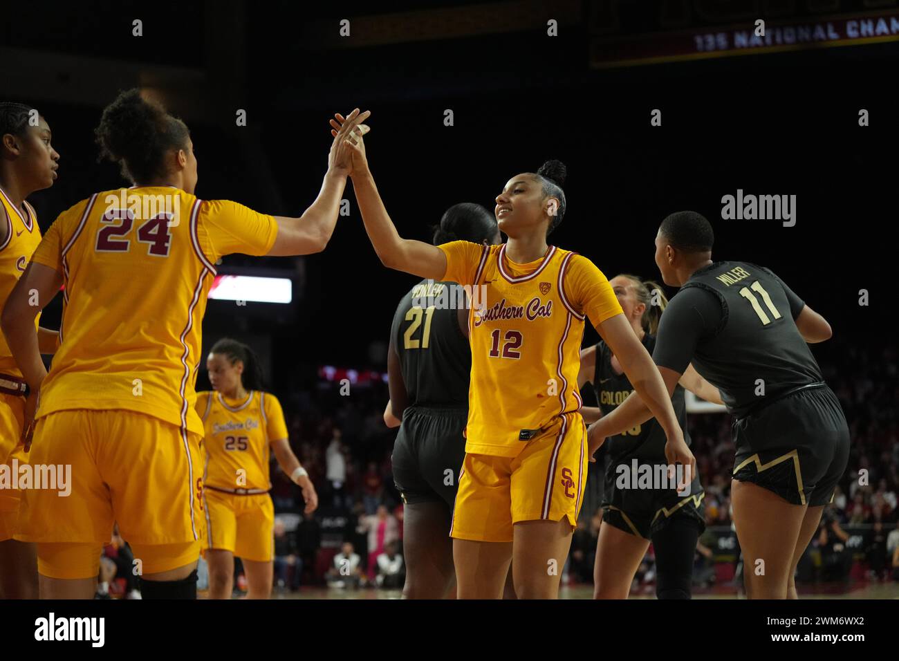 Southern California Trojans guard JuJu Watkins (12) celebrates with ...