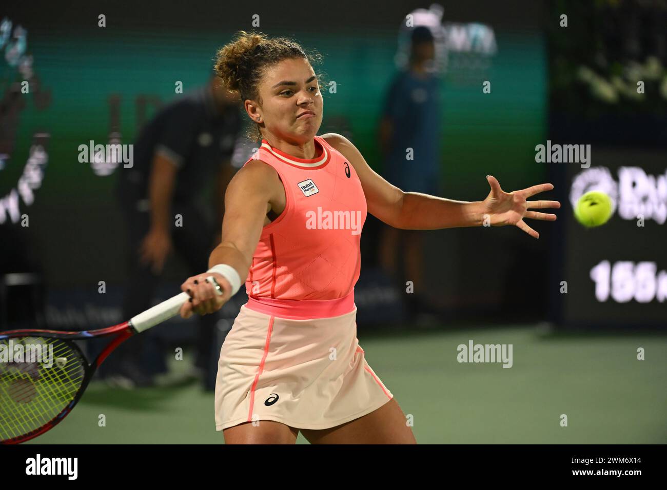 DUBAI, UAE, 24th February 2024. Action from the WTA Finals match of the ...